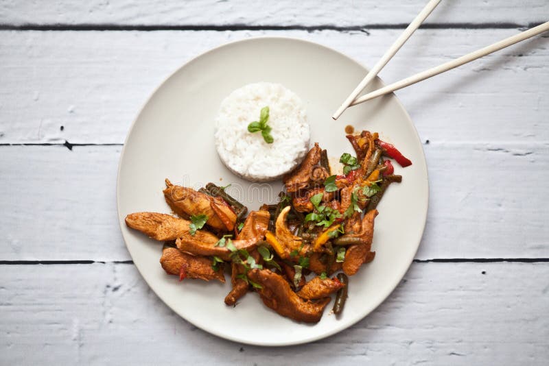 Chinese stock image. Image of chicken, rise, basil, chinese - 40638655