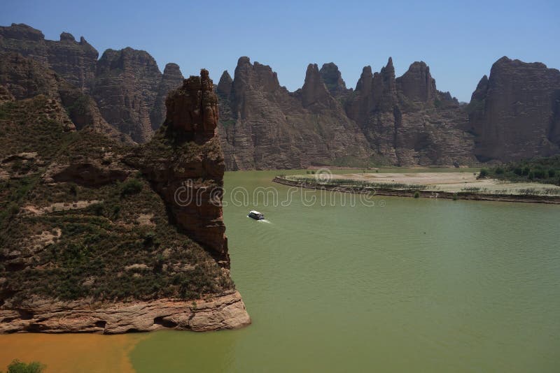 Chinese river and mountain stock image. Image of nature - 53901185