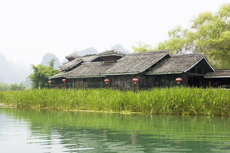 Chinese Riverside House stock image. Image of riverside - 10617431