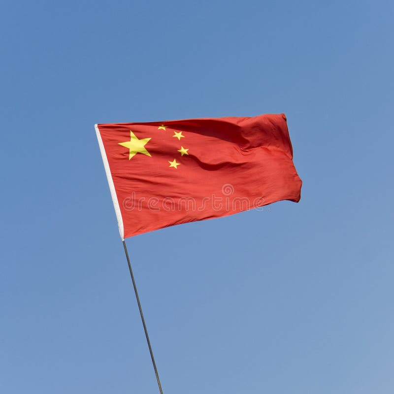 Chinese Rode Vlag Met Vijf Sterren Stock Afbeelding - Image of ster ...