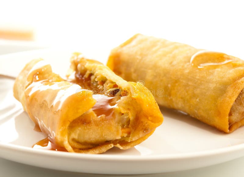 Chinese spring rolls stock photo. Image of savory, meal - 26683664