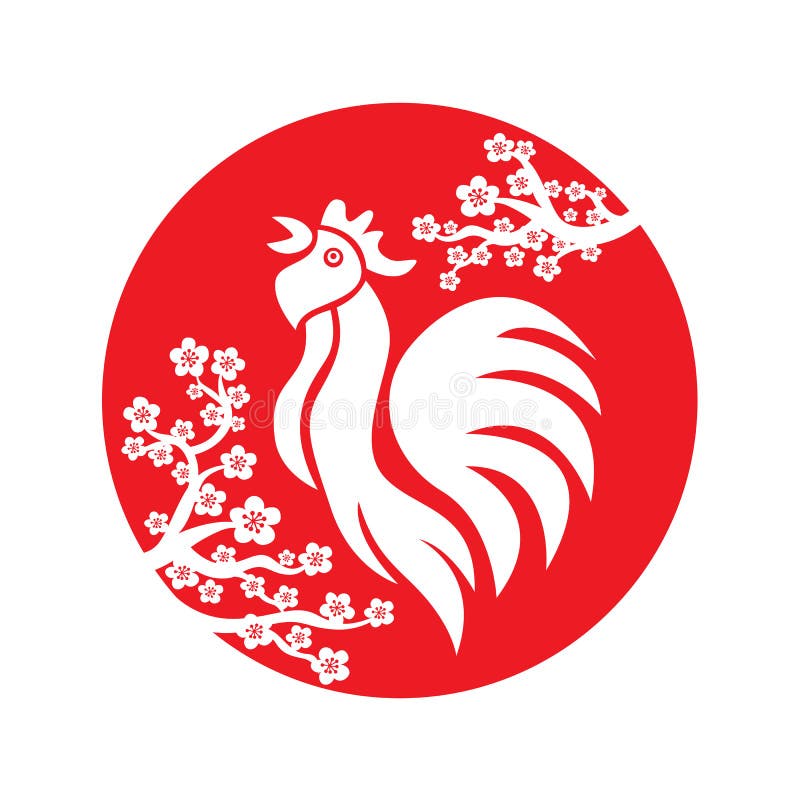 Chinese Rooster Logo stock vector. Illustration of tradition - 77691462