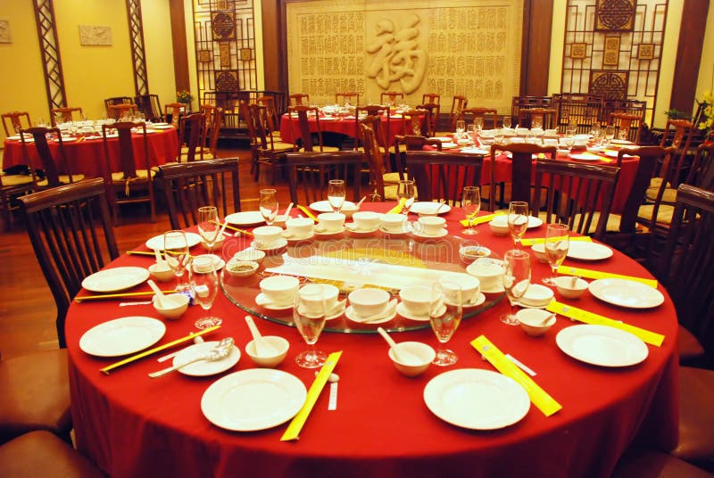 Chinese Wedding Table Setting Stock Image - Image of convention ...