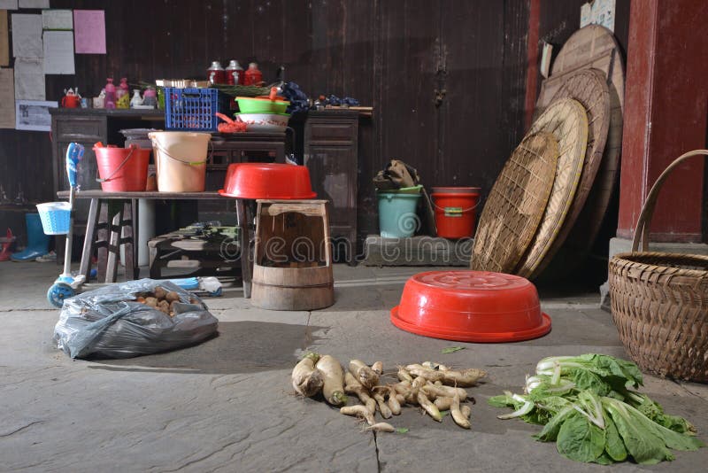 Chinese Rustic House Kitchen Editorial Photo - Image of quaint, shore ...