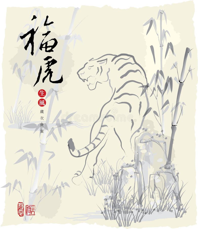 Traditional Chinese Tiger Painting