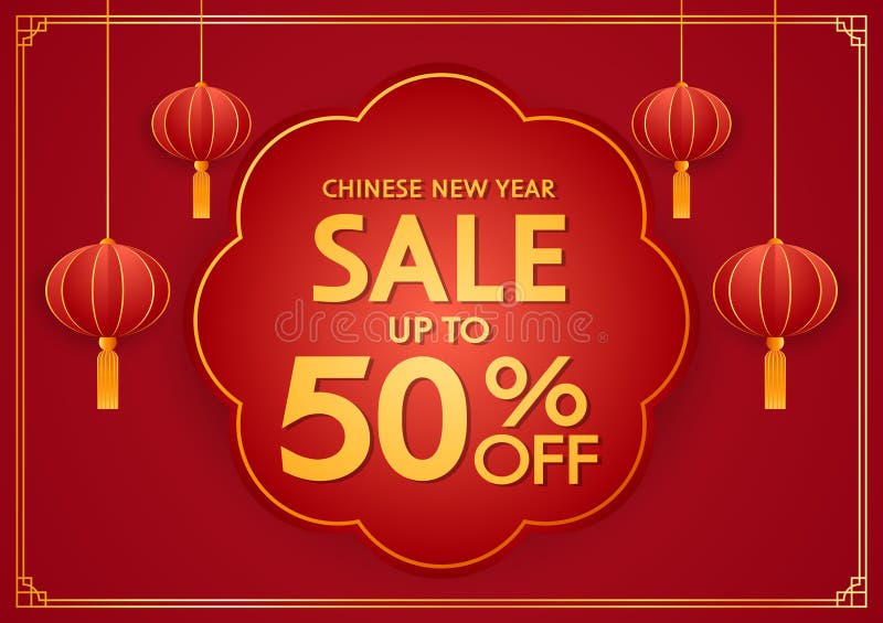 Chinese New Year Sale Banner. Happy Chinese New Year 2024 Stock Vector ...