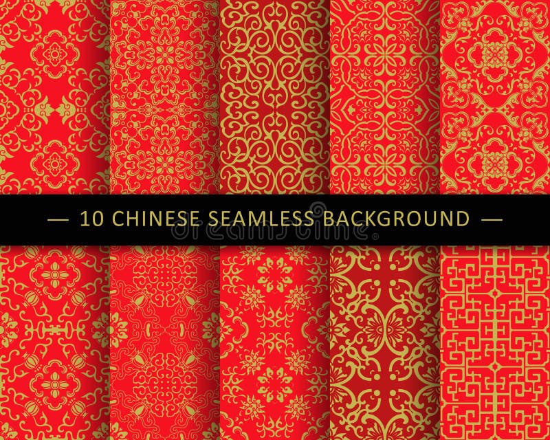 Chinese Pattern Background Template Green and Gold Stock Vector ...