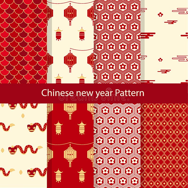 Chinese Seamless Pattern Collection. Ornamental Background ...