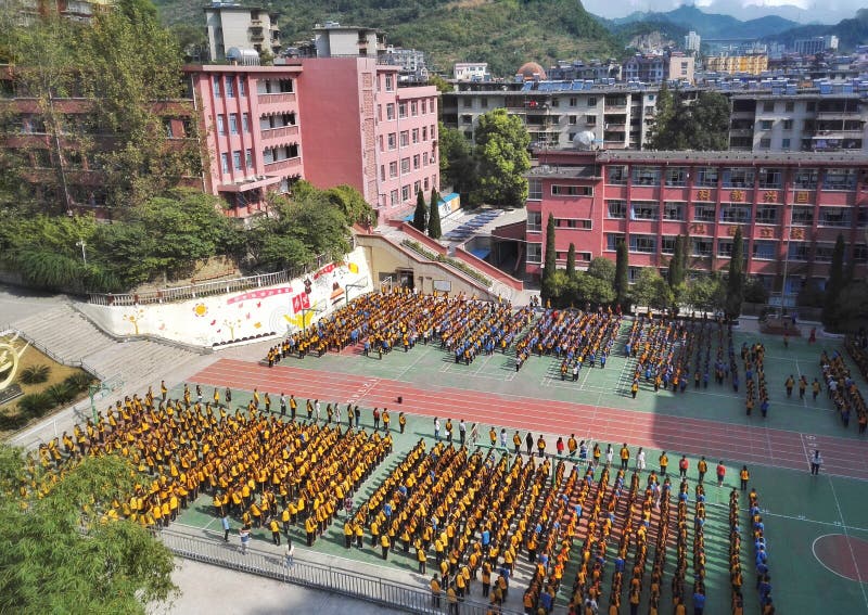 Chinese Secondary School Opening Ceremony Editorial Stock Image - Image ...