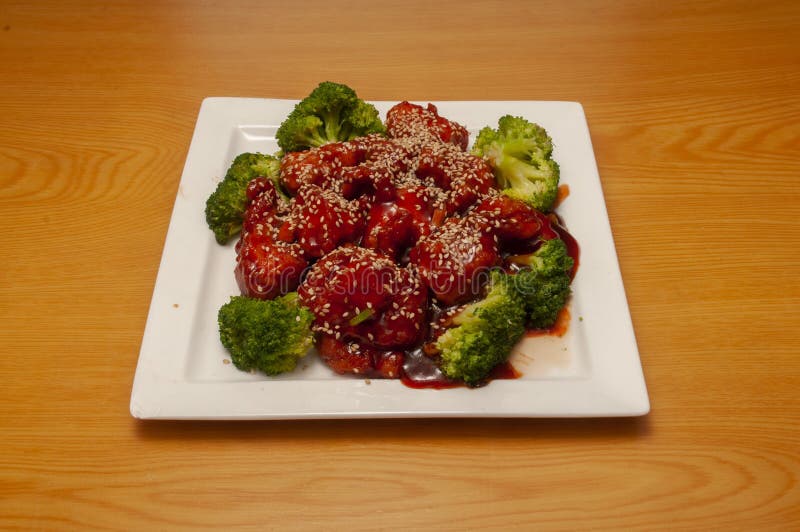 Chinese Sesame Chicken stock photo. Image of serving - 259688012