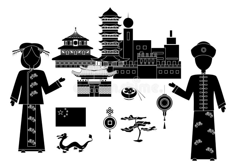 The chinese set stock vector. Illustration of material - 90686357