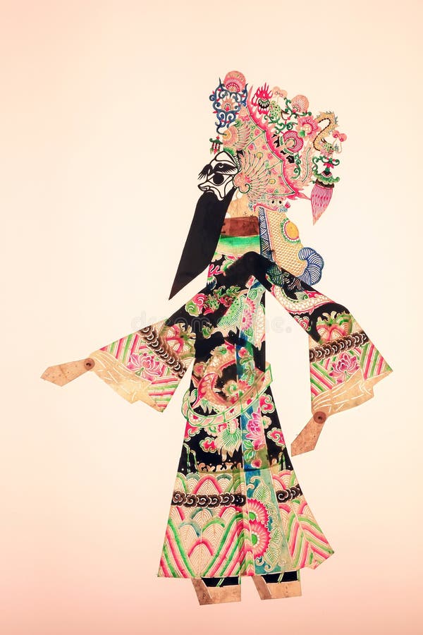 Chinese Shadow Puppets Prop Stock Photo - Image of sculpture, closeup ...