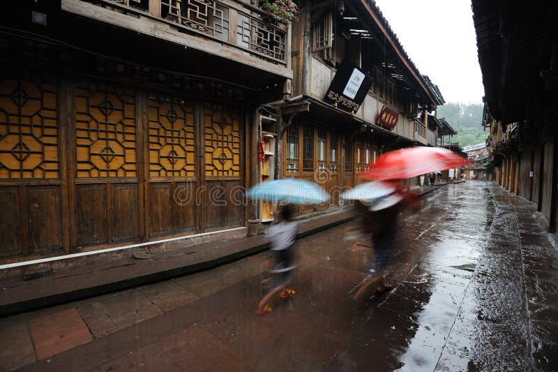 Chinese shangli old town editorial photo. Image of blur - 26361416