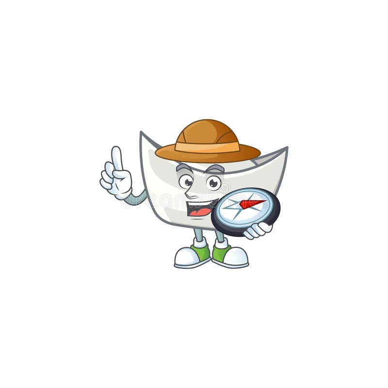 Chinese Silver Ingot Stylized Explorer Having a Compass Stock Vector ...