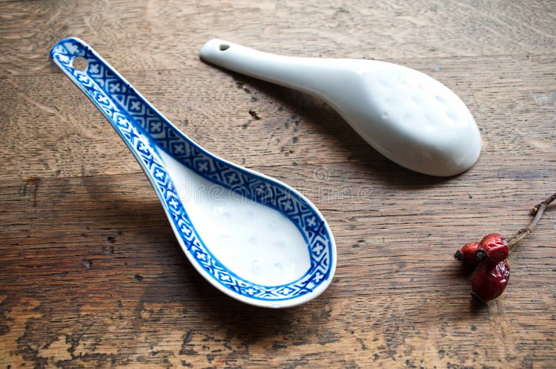Chinese spoon stock image. Image of traditional, porcelain - 61990107