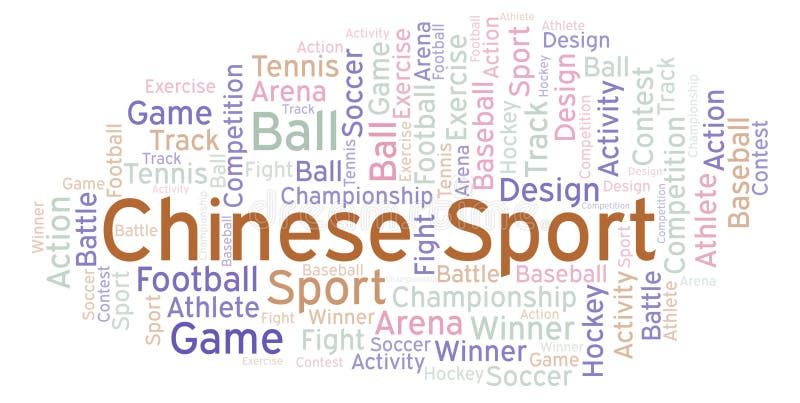 Chinese Sport word cloud. stock illustration. Illustration of battle ...