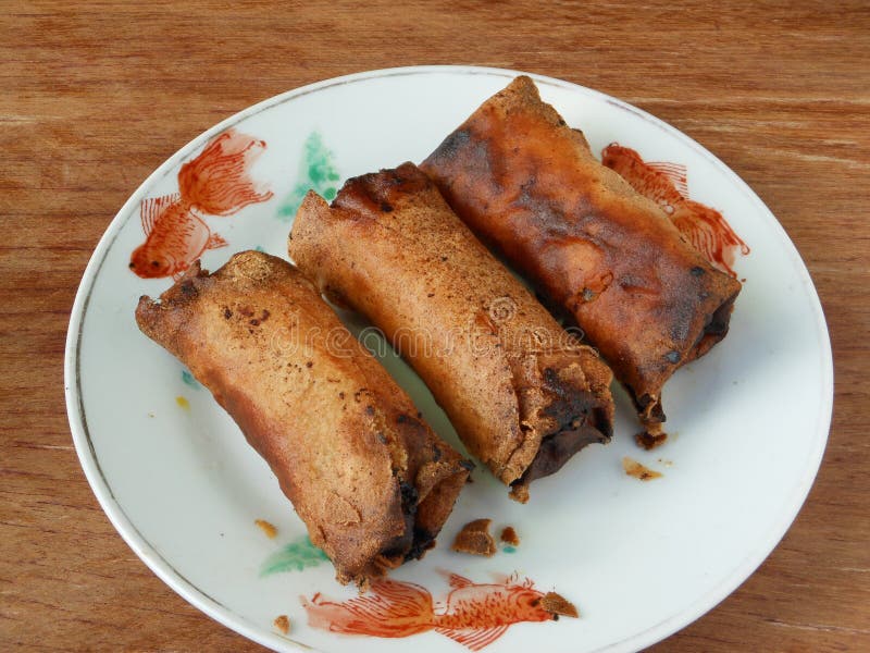 Chinese Spring Festival Food Pan-fried Spring Rolls Stock Image - Image ...
