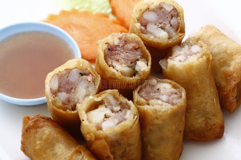 Chinese spring roll stock photo. Image of meal, rice - 12969956
