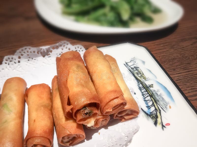 Chinese Spring rolls stock photo. Image of vegetable - 155419848