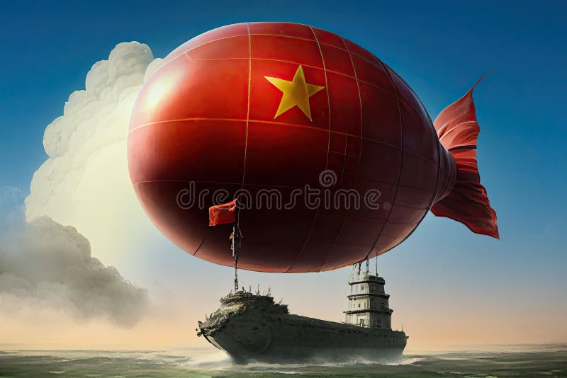 Chinese Spy Balloon Generative AI Illustration Stock Illustration ...