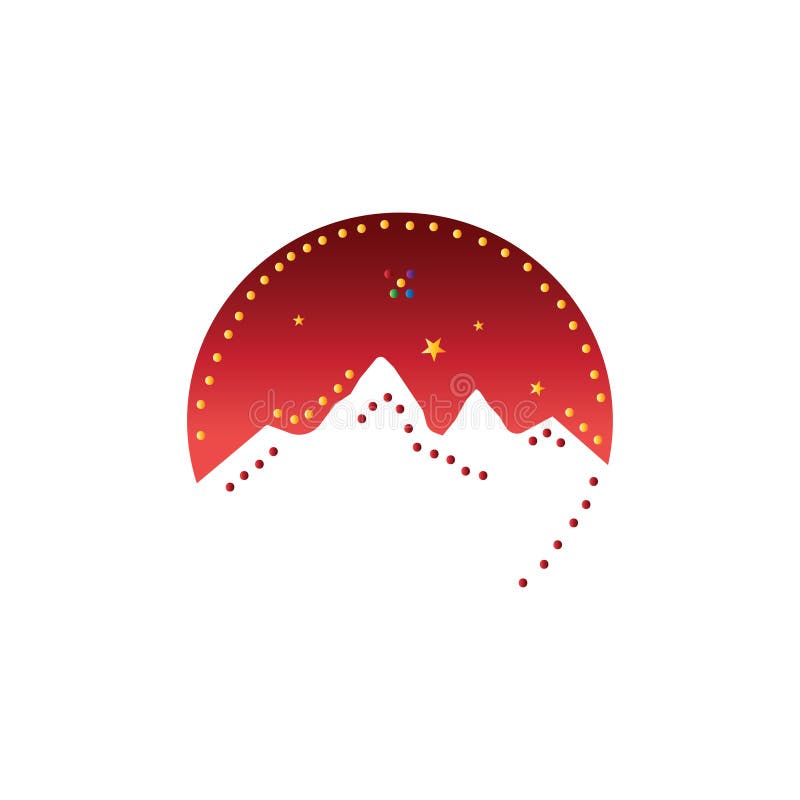 Chinese Star Mountain Illustration Abstract Design Vector Circle Stock ...