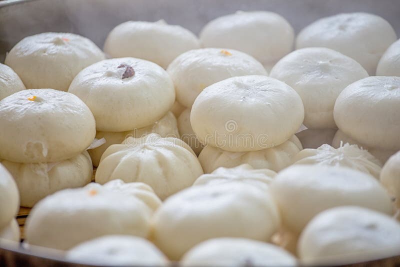 Chinese steamed bread stock image. Image of meat, warm - 73987543