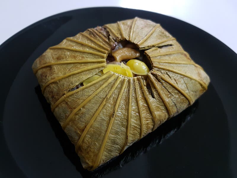 Chinese Steamed Rice with Lotus Leaf Stock Photo - Image of chinese ...