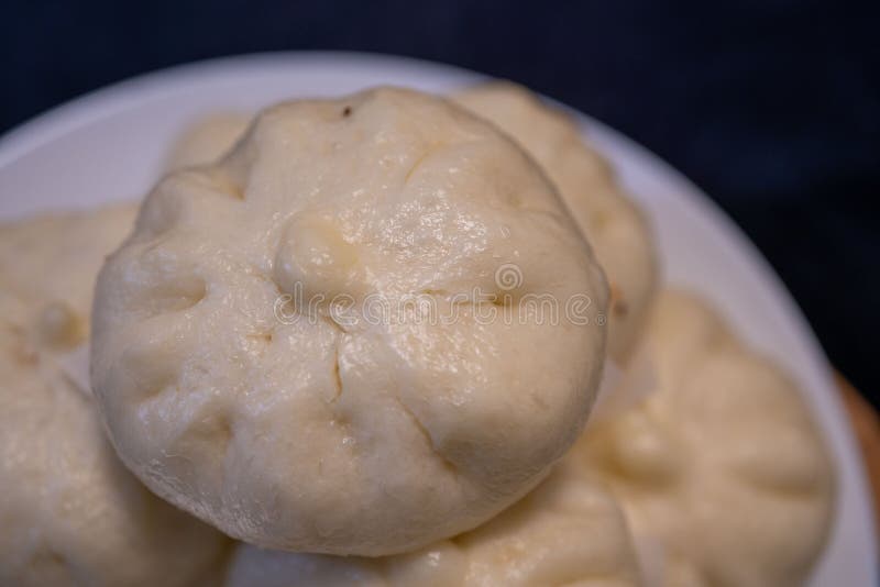 The Chinese Steamed Stuffed Bun. Stock Photo - Image of blackfast ...