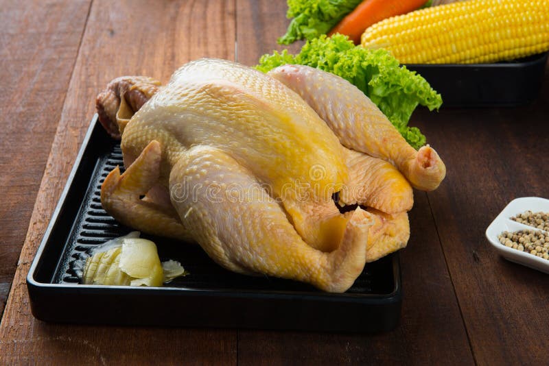 Chinese Steamed Whole Chicken Stock Photo - Image of chinese, china ...
