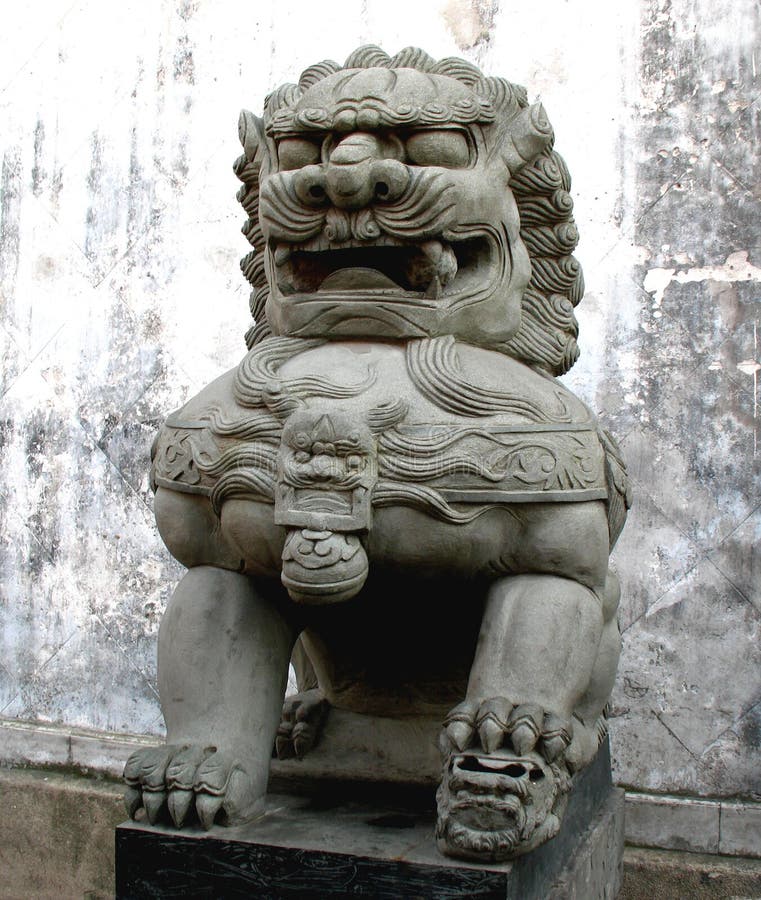 Chinese stone lion stock image. Image of heavy, sculpture - 11450891