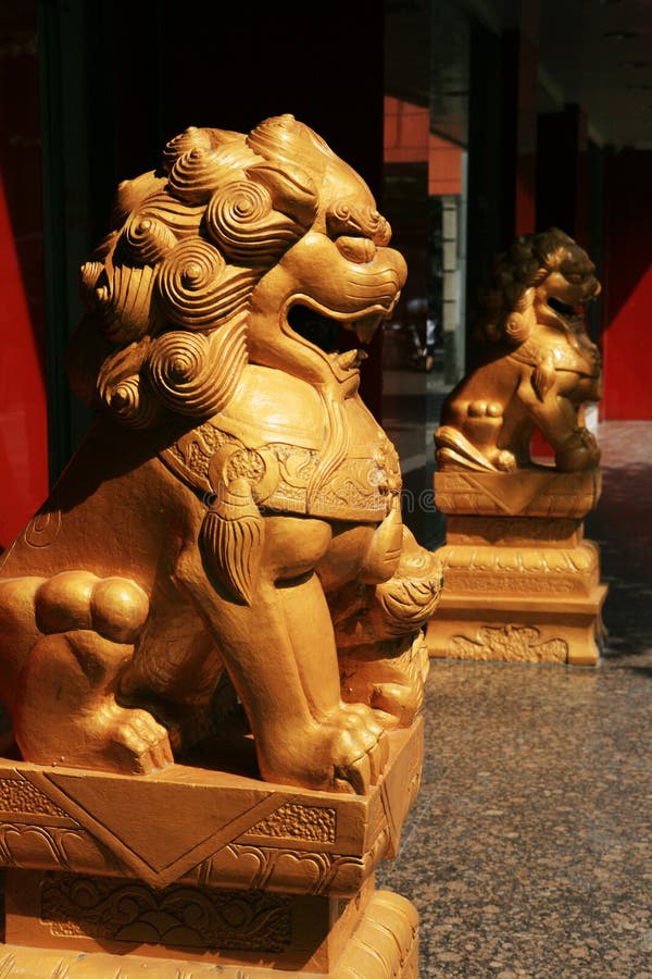 Chinese stone lion stock image. Image of power, protection - 5826563