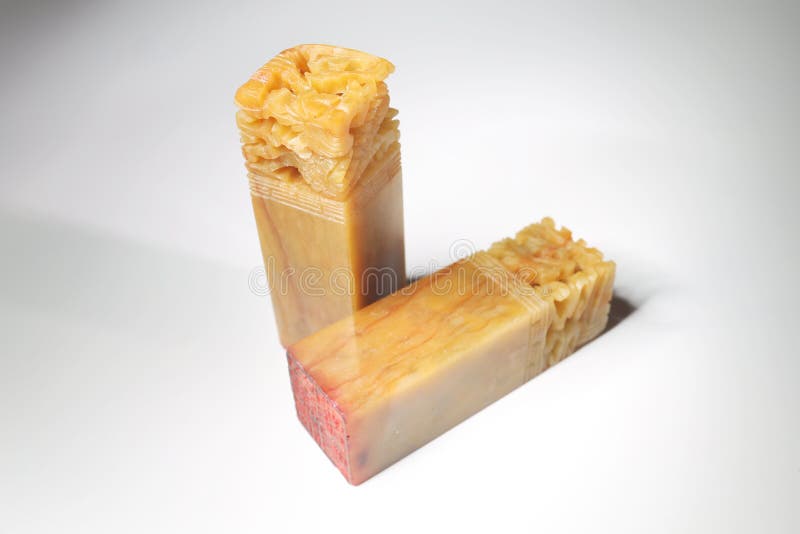 The Chinese Stone Stamps, Traditional Chinese Stamps Stock Photo ...