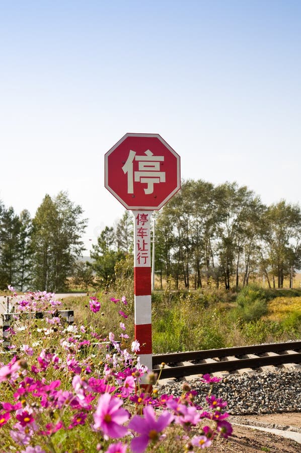 Chinese Stop Sign stock photo. Image of writing, sign - 4617538