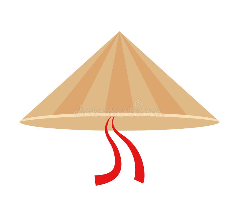 Chinese Man in a Straw Conical Hat Line Icon. Asian Appearance Man with ...