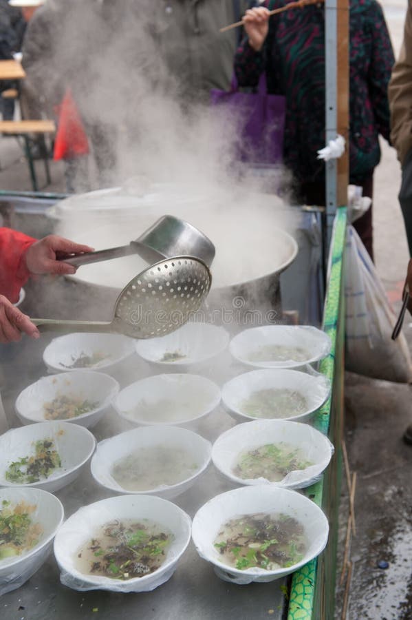 Chinese street food - soup stock photo. Image of boiling - 28565938