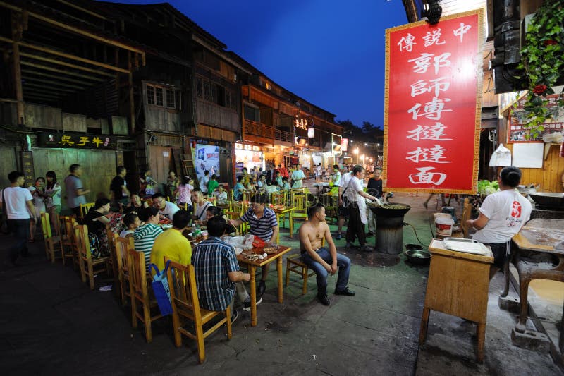 Chinese Street restaurants editorial photo. Image of classical - 26610981