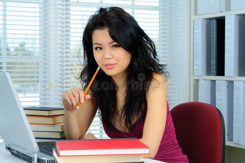 Chinese Student stock photo. Image of computer, college - 17959510