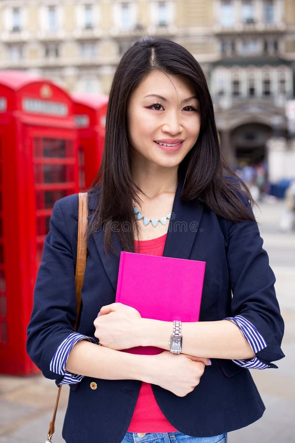 Chinese student in london stock image. Image of lady - 56536427