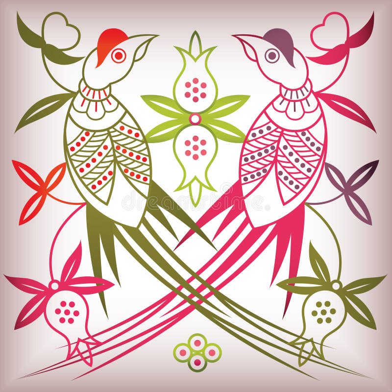 Chinese style bird stock vector. Illustration of retro - 8790564