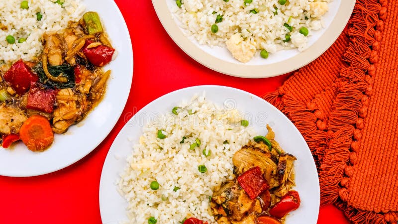 Chinese Style Chicken and Ginger with Rice Stock Image - Image of close ...