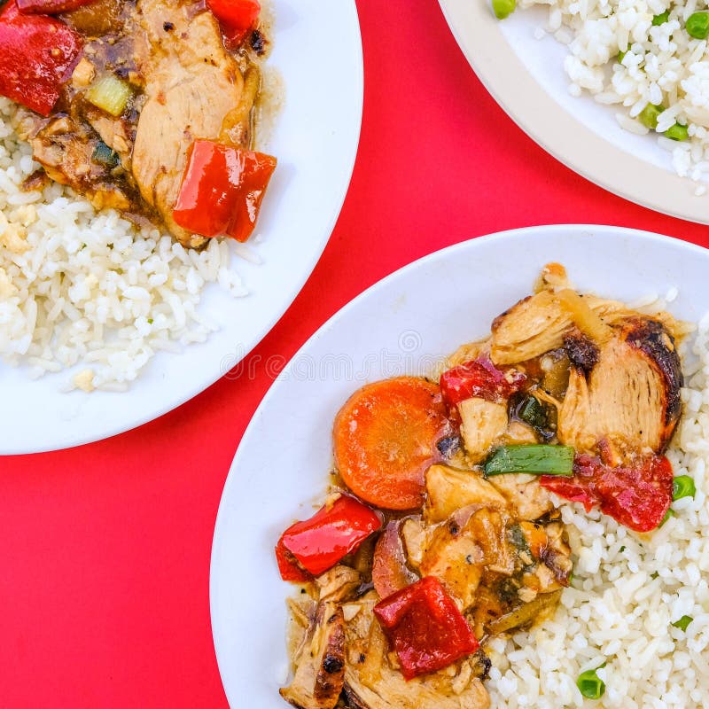 Chinese Style Chicken and Ginger with Rice Stock Photo - Image of ...