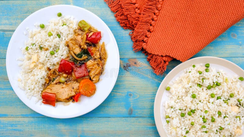 Chinese Style Chicken and Ginger with Rice Stock Photo - Image of ...