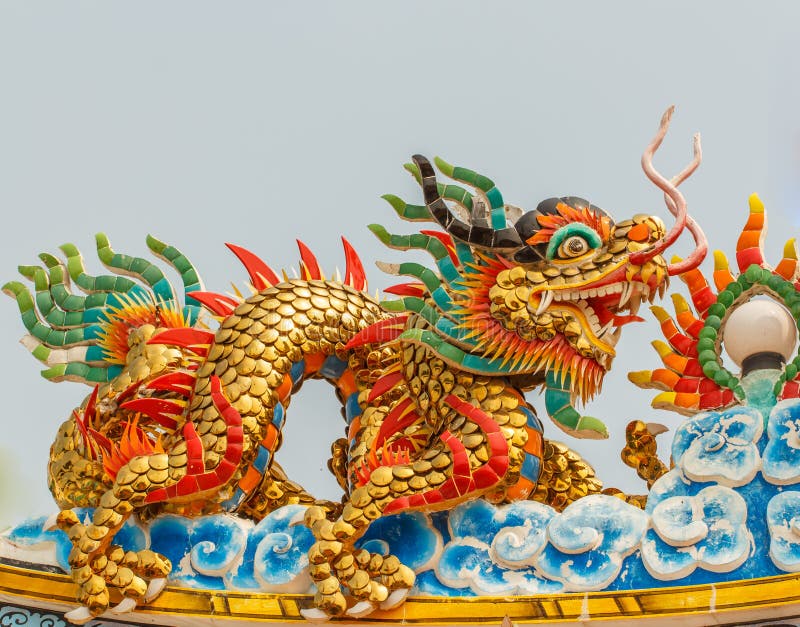 Chinese Style Dragon Statue Stock Image - Image of smoke, statue: 84575621