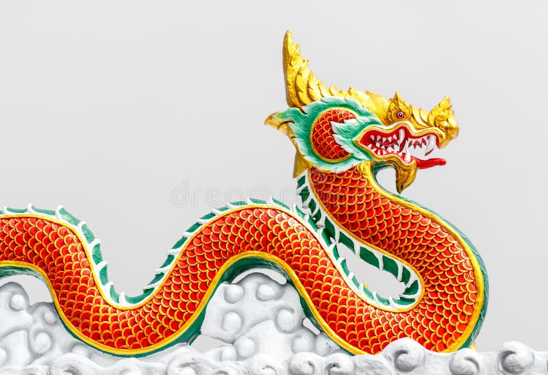 Chinese Style Dragon Statue in Thailand Stock Image - Image of color ...