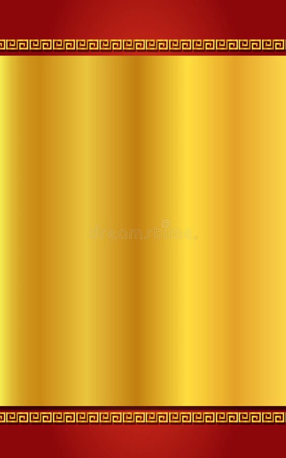 Chinese Style Gold and Red Background Stock Illustration - Illustration ...