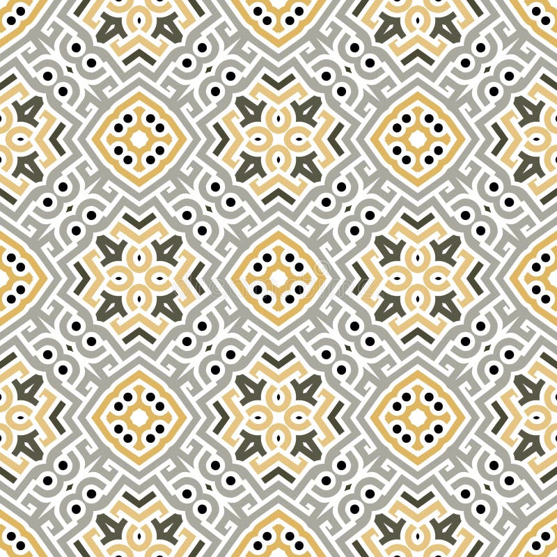 Chinese Style Mazes Meanders Circles Lines Seamless Pattern. Ornamental ...