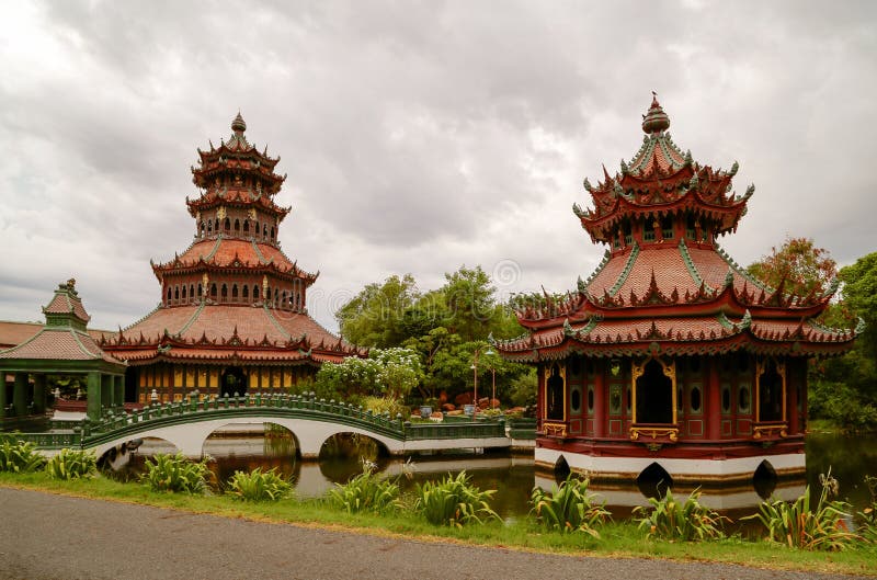 Chinese style pavilion. stock image. Image of oriental - 67471677
