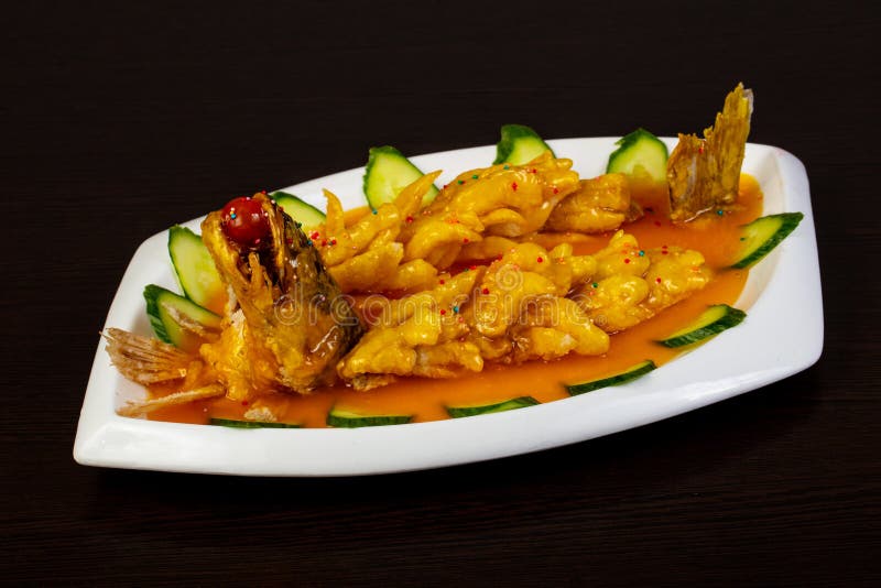 Chinese style pike perch stock photo. Image of meal - 128852238