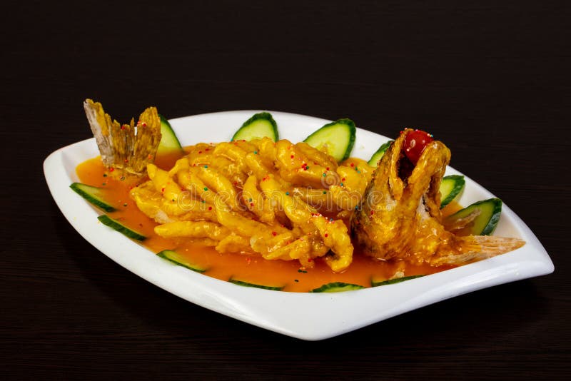 Chinese style pike perch stock image. Image of roasted - 129813451