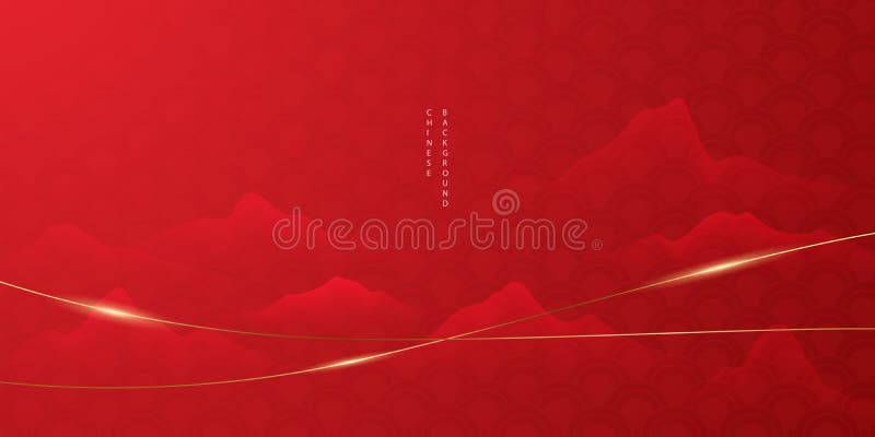Chinese Style Red Decorative Background Design Luxury Vector ...